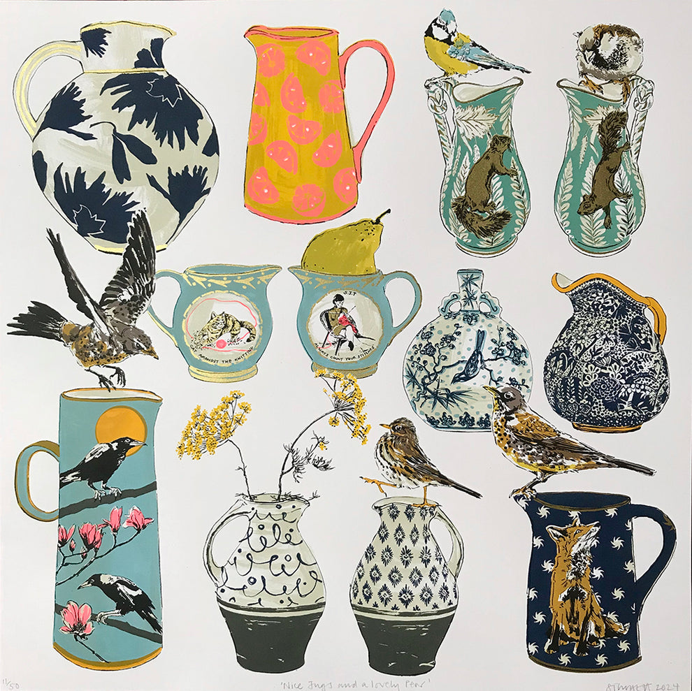 Nice Jugs and a Lovely Pear screenprint – The Barton Gallery